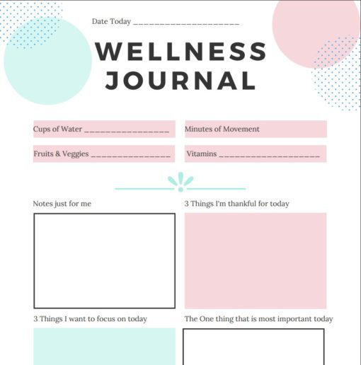 Free Printable Wellness Journal - Grassfed Mama